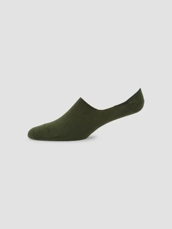 SAKS FIFTH AVENUE Collection Ped No-show Socks - Olive