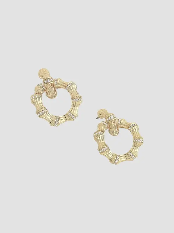 ANABEL ARAM 18k -plated & Cubic Zirconia Double Doorknocker Earrings