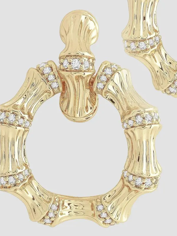 ANABEL ARAM 18k -plated & Cubic Zirconia Double Doorknocker Earrings