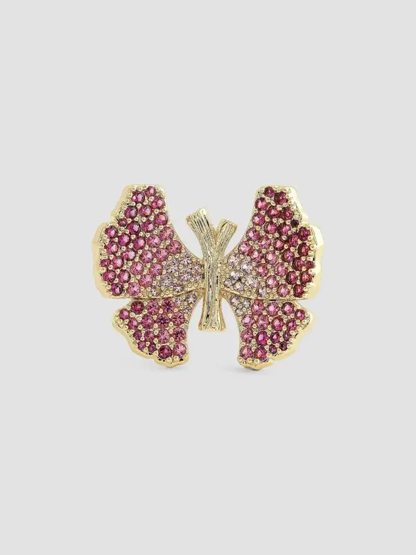 ANABEL ARAM Butterfly 18k Gold-plated & Cubic Zirconia Ring