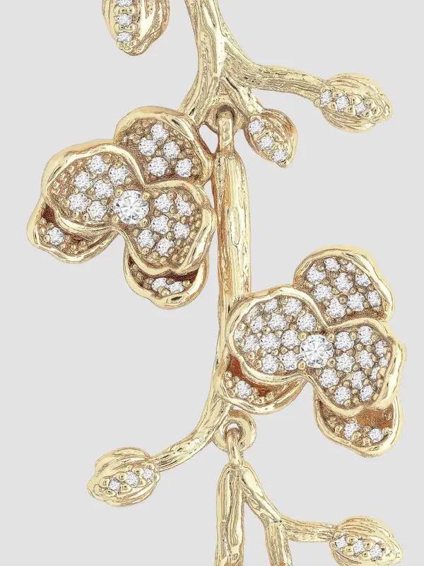 ANABEL ARAM Orchid 18k -plated & Cubic Zirconia Drop Earrings