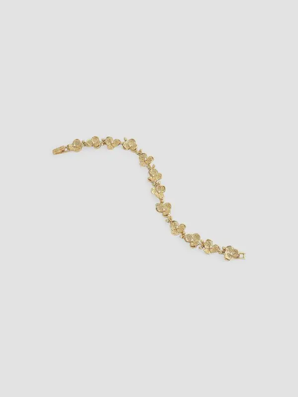 ANABEL ARAM Orchid 18k -plated & Cubic Zirconia Link Bracelet/7.5