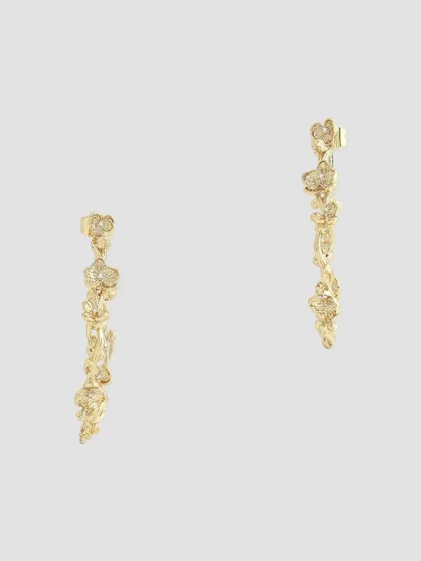ANABEL ARAM Orchid 18k -plated & Cubic Zirconia Hoop Earrings