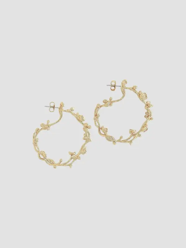 ANABEL ARAM Orchid 18k -plated & Cubic Zirconia Hoop Earrings