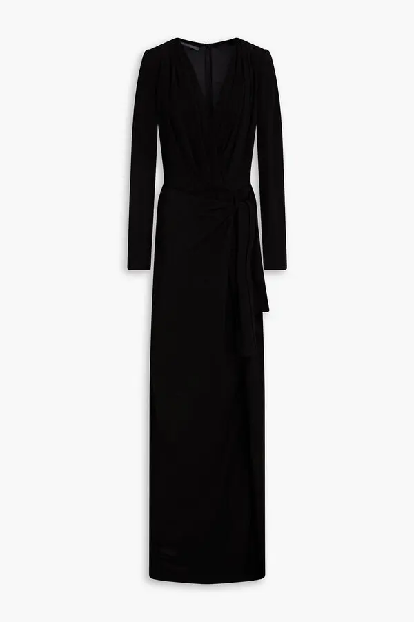 Alberta Ferretti Draped Crepe Jumpsuit - Black