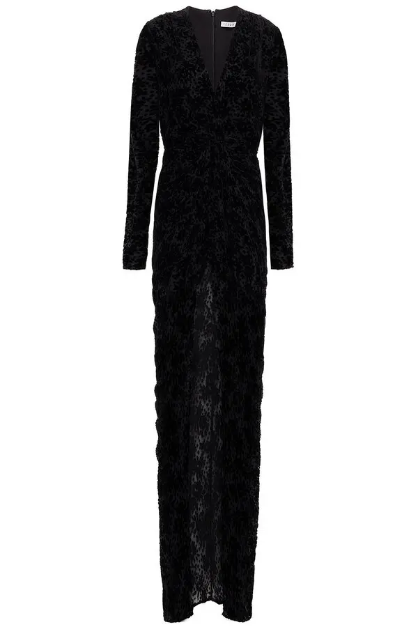Veronica Beard Ruthie Devoré-velvet Maxi Dress - Black