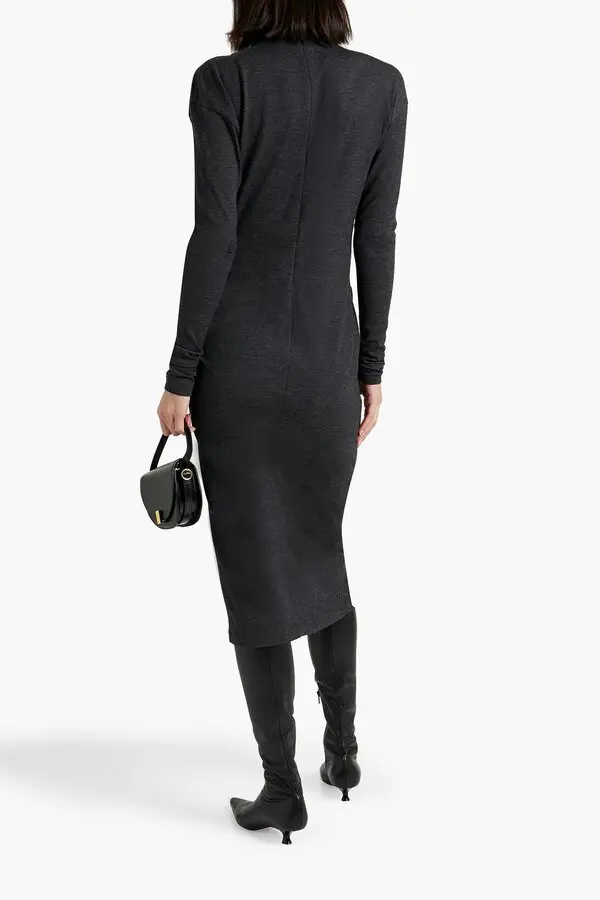 Brunello Cucinelli Wrap-effect Wool-blend Jersey Dress