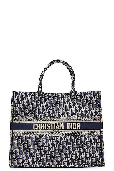 Dior Book Tote In Navy