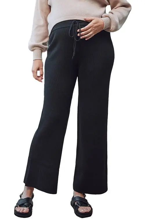 ANGEL MATERNITY Rib Drawstring Pants - Black