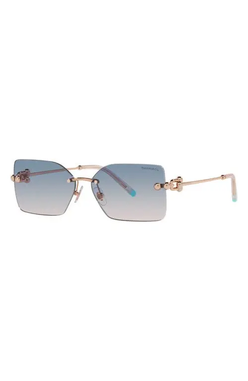 Tiffany & Co. 59mm Rectangular Sunglasses - Rose Gold