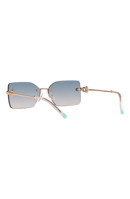 Tiffany & Co. 59mm Rectangular Sunglasses - Rose Gold