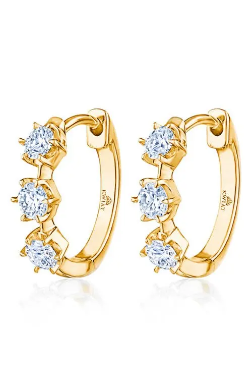 Kwiat Starry Night Diamond Huggie Hoop Earrings - Yellow Gold