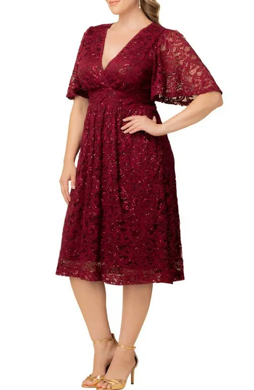 slim fit dress slacks Vintage 1950s Red Lace and Velvet Fit and Flare Dress with Off-the-Sho –  Very Breezy main image 0