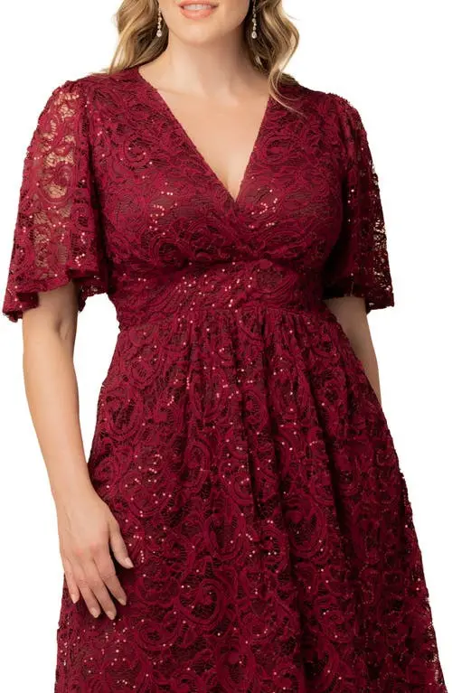 open lace back dress Flirty Plus Size Wrap Dress | Flounce Wrap Dress