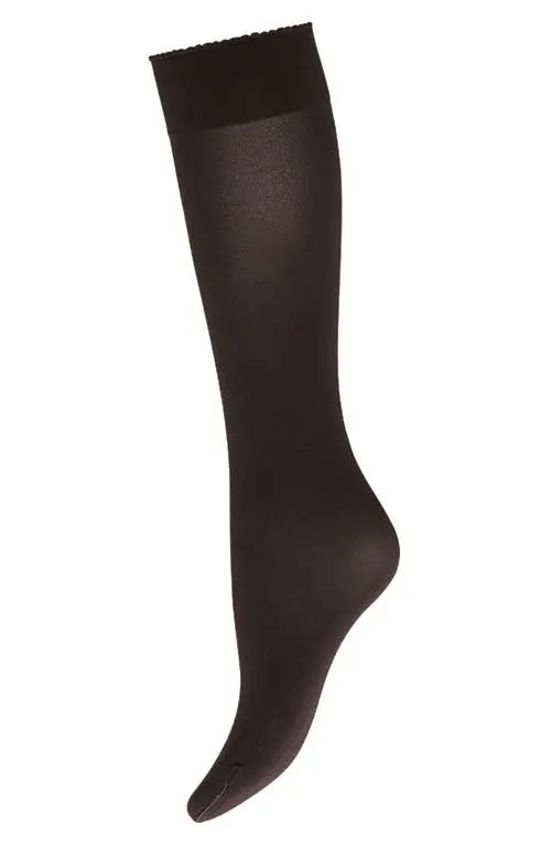 Wolford Velvet De Luxe Knee High Socks - Nearly Black