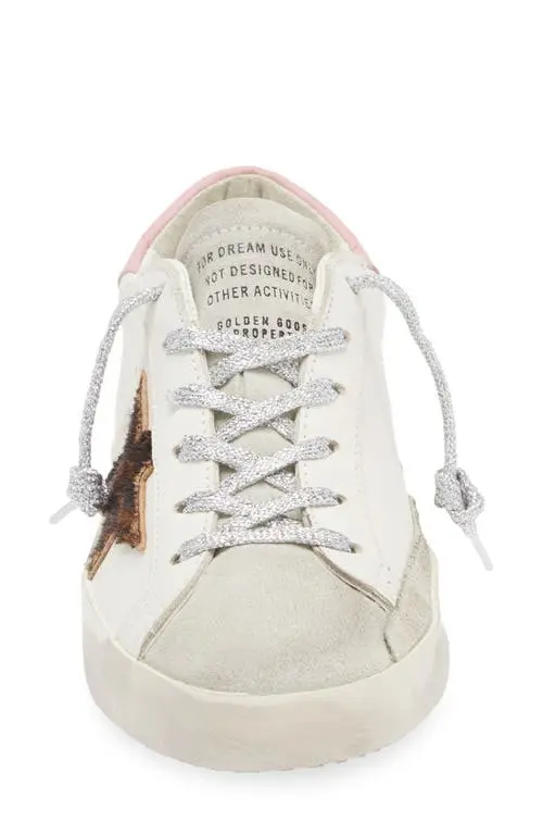 GOLDEN GOOSE Super-star Low Top Sneaker - White/leopard