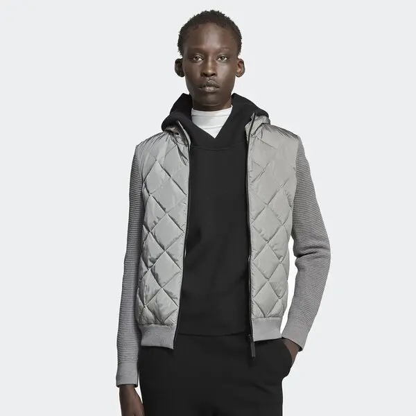 Canada Goose Hybridge Quilted Knit Hoodie - Silver Ore