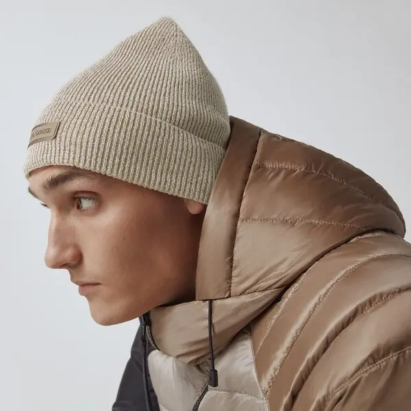 Canada Goose Tan Knit Beanie Canada Goose Emblem Rib Toque main image 3