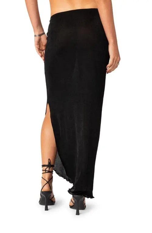EDIKTED Milan Slit Maxi Skirt - Black