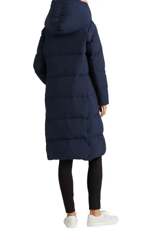 Ralph Lauren Pillow Hood Longline Puffer Jacket - Navy