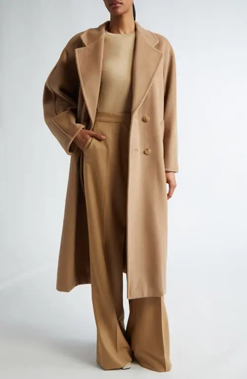 Max Mara Madame Double Breasted Wool & Cashmere Belted Coat - Camel