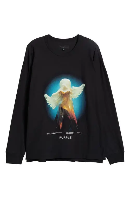 PURPLE BRAND Angel Long Sleeve Graphic T-shirt