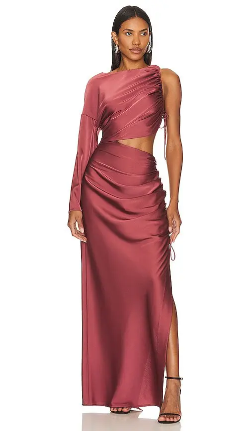 misha burgundy dress böhme Misha Mesh Maxi Dress in Multi