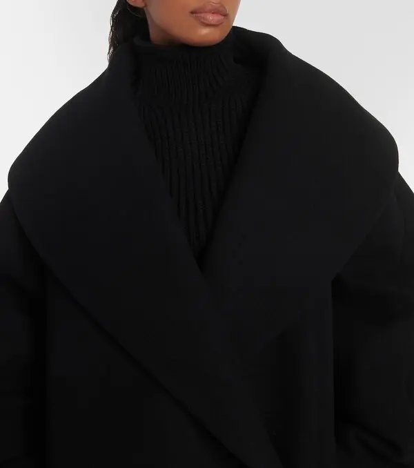 Alaïa Cocoon Wrap Virgin Wool Coat - Black