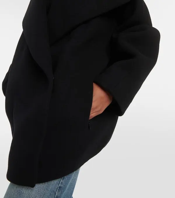 Alaïa Cocoon Wrap Virgin Wool Coat - Black
