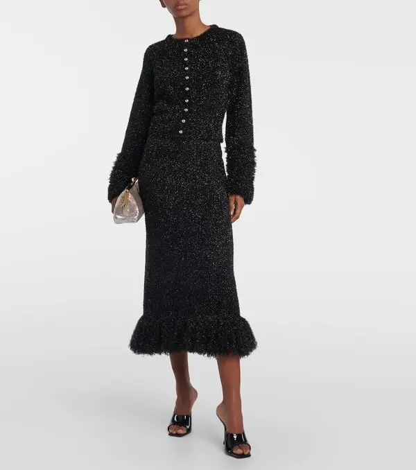 Rabanne Cropped Cardigan - Black