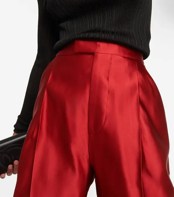 TOM FORD Silk Duchesse Tape Trousers - Red