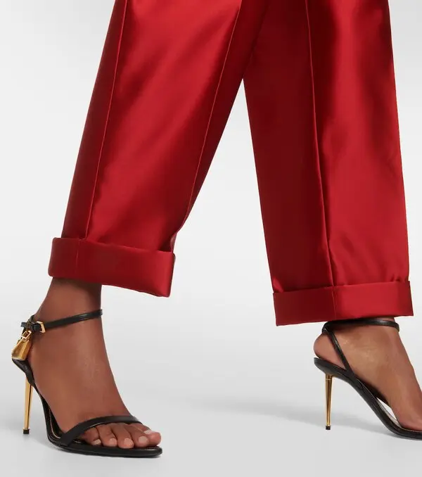 TOM FORD Silk Duchesse Tape Trousers - Red