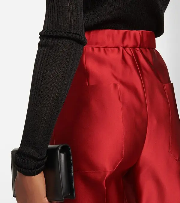 TOM FORD Silk Duchesse Tape Trousers - Red
