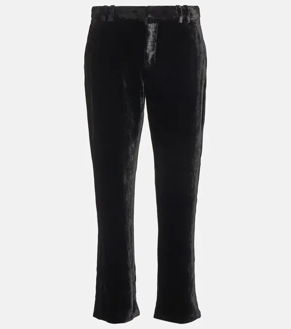 Balmain Cropped Velvet Trousers