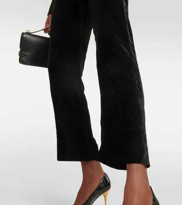 Balmain Cropped Velvet Trousers