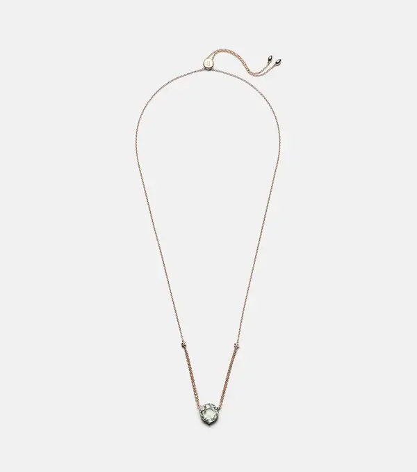 BUCHERER FINE JEWELLERY Rose Necklace With Prasiolite And Diamond - Gold