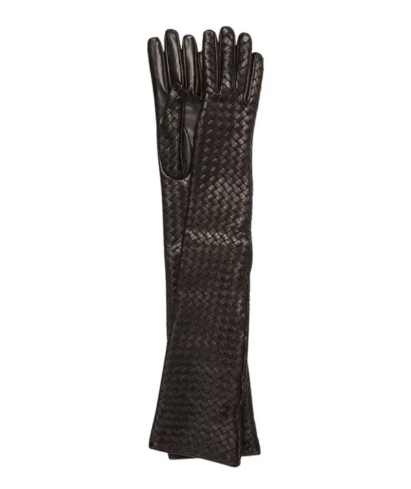 Bottega Veneta Intrecciato Leather Gloves - Brown