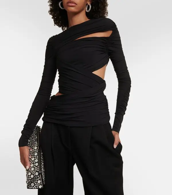 Attico Asymmetrical Draped Top