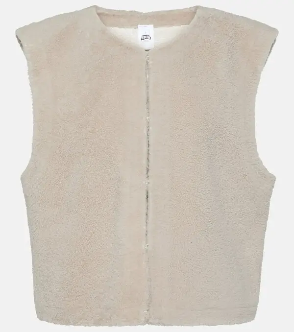 JETSET Sleeveless Shearling Vest - Neutrals