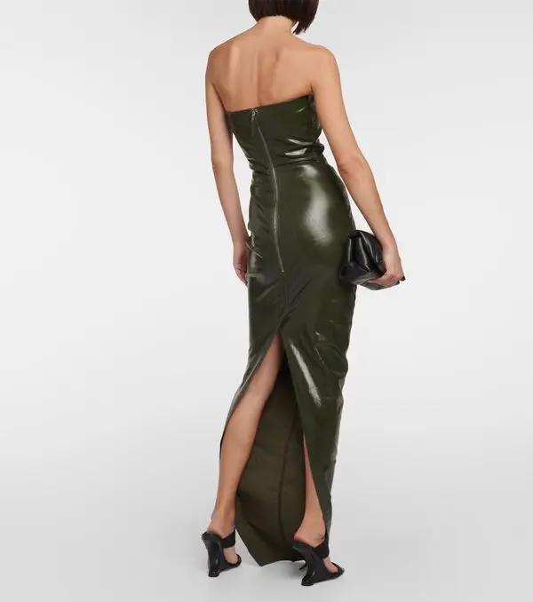 Rick Owens Strapless Denim Gown - Green