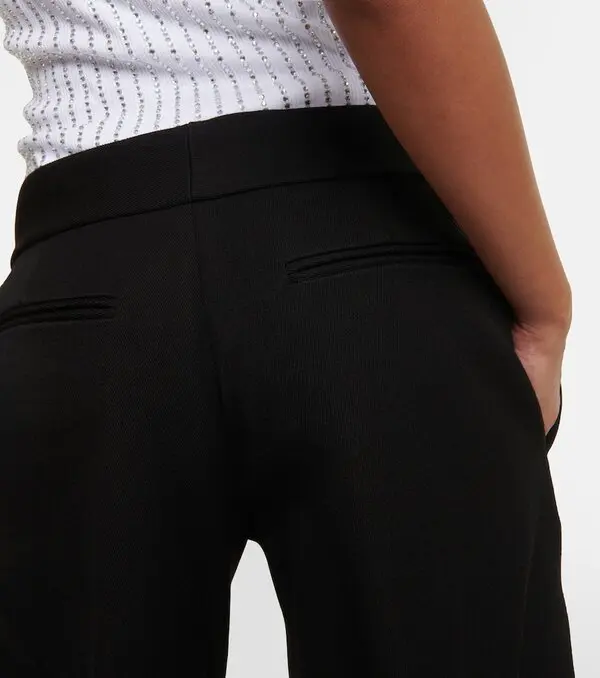 Attico Wide-leg Satin Pants - Black