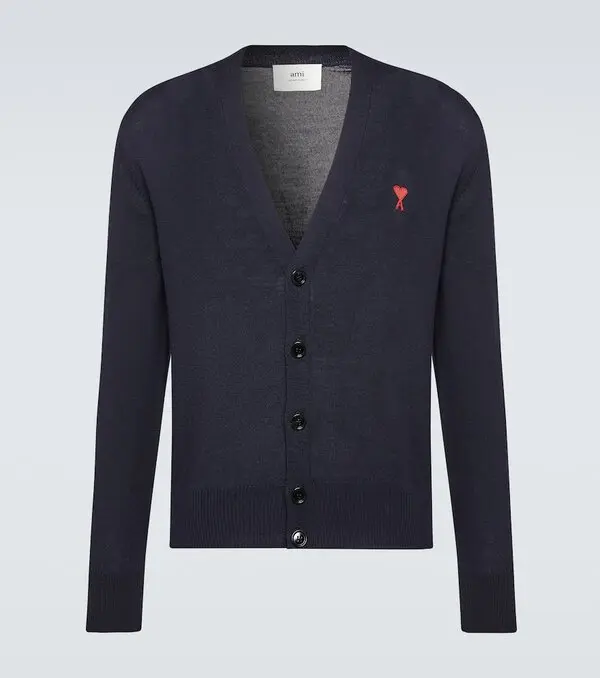 Ami De Cœur Wool Cardigan - Blue