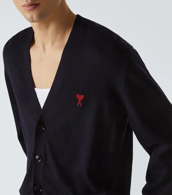 AMI Paris De Cœur Wool Cardigan