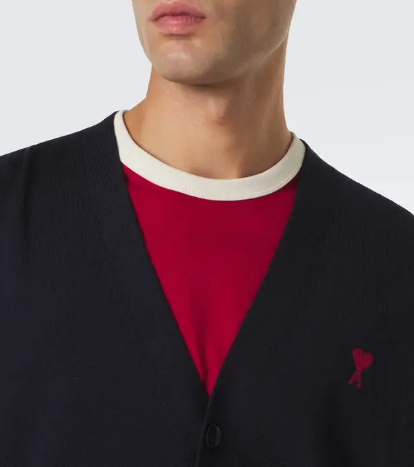 AMI Paris De Cœur Wool Cardigan
