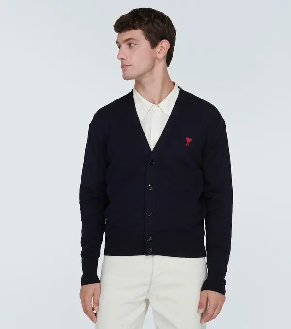 Ami De Cœur Wool Cardigan - Blue
