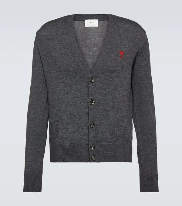 AMI Paris De Cœur Wool Cardigan