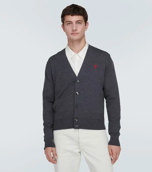AMI Paris De Cœur Wool Cardigan