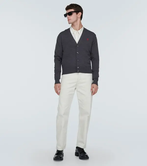 AMI Paris De Cœur Wool Cardigan