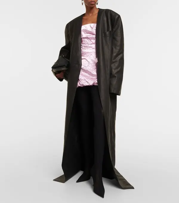 Attico Leather Maxi Coat