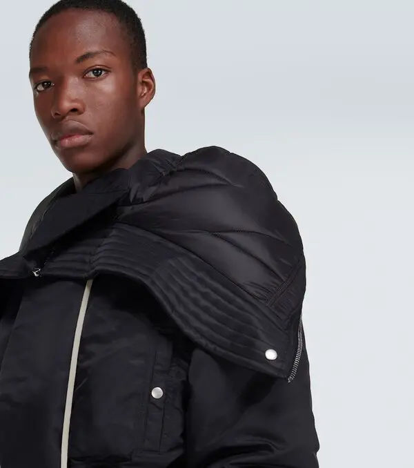 Rick Owens Alice Cropped Bomber Jacket In Black - 30% Off
